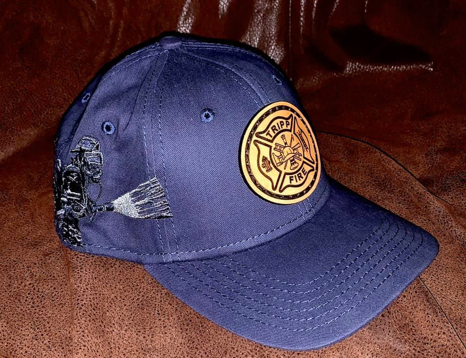 Fire Department Leather Patch Hat - Tripp SD | Mohican Leather and Bead ...